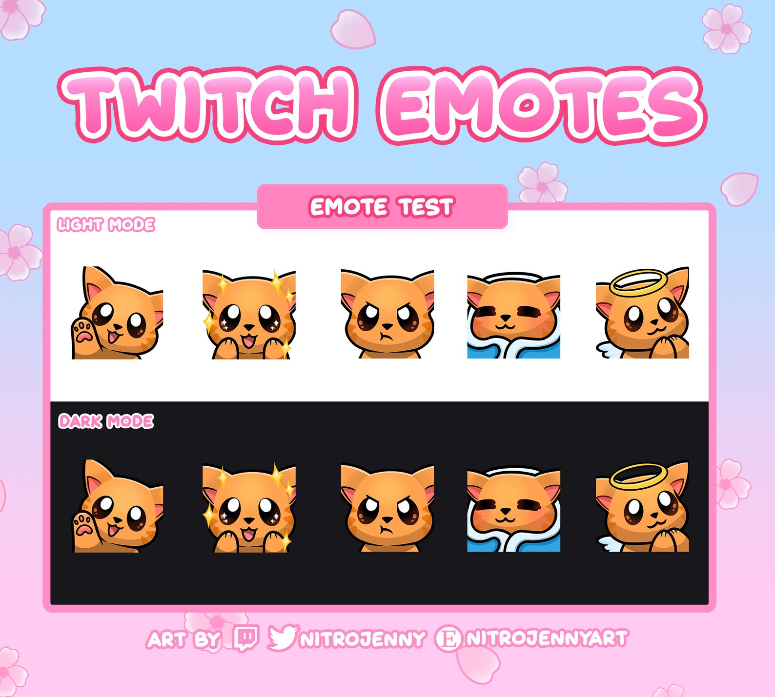 Cute Cat Emotes for Twitch, Discord and Youtube | Kawaii | Digital - Etsy