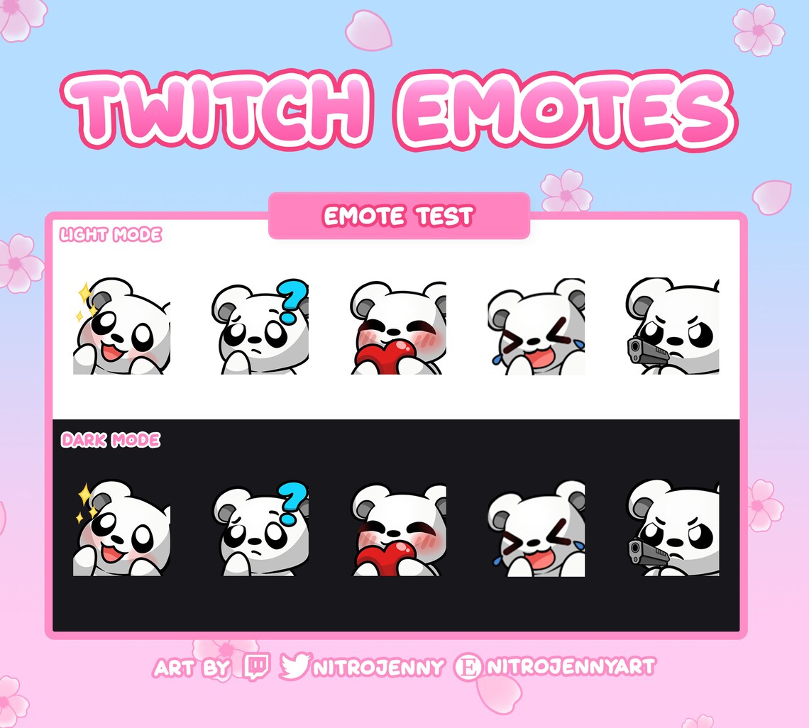 Cute Polar Bear Emotes For Twitch Discord And Youtube Kawaii Stream