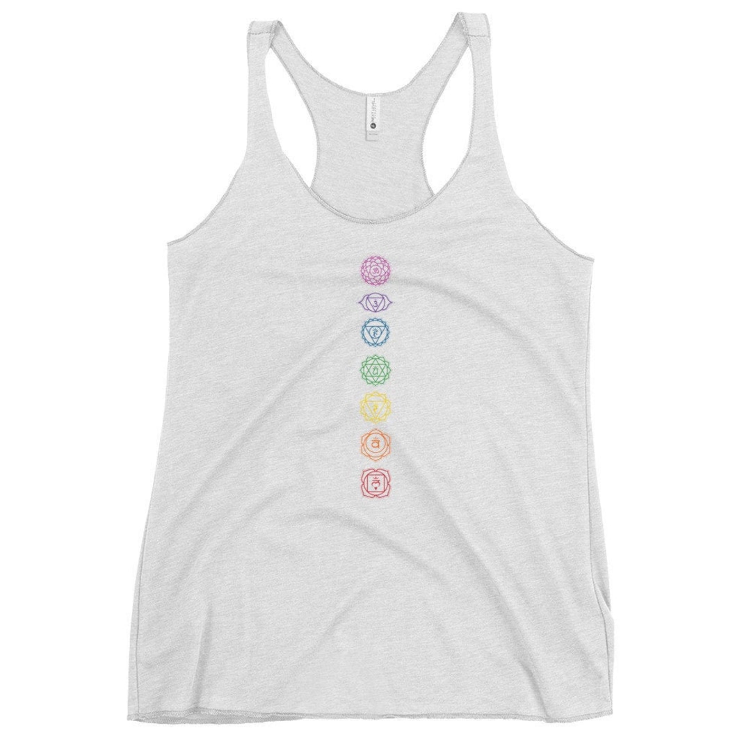 Rainbow Chakra Workout Tank | Raw Edge Racerback | Pair With Jeans for ...
