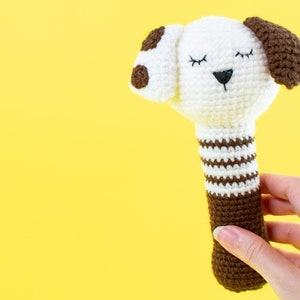 Dog Rattle Crochet Pattern | Baby Toy DIY | Newborn Rattle Amigurumi ...