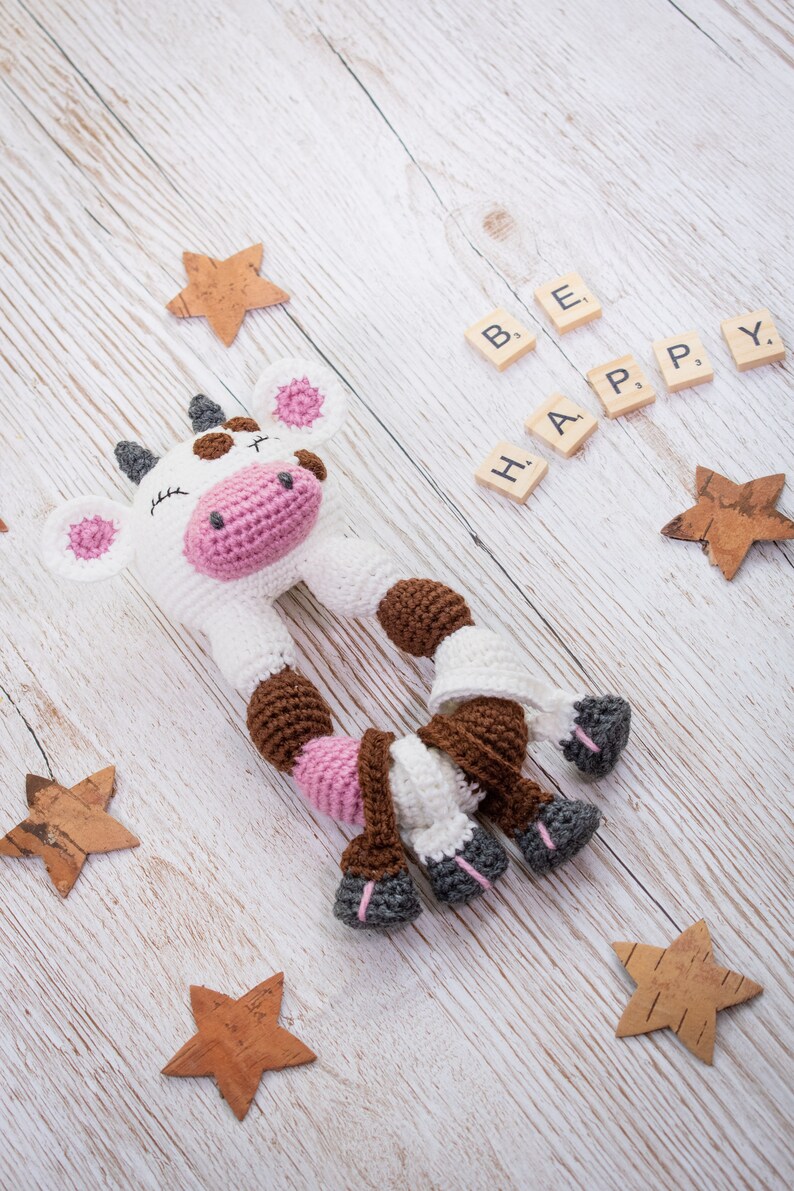 Baby Cow Crochet Rattle Pattern | Amigurumi Cow Pattern | Baby Shower ...