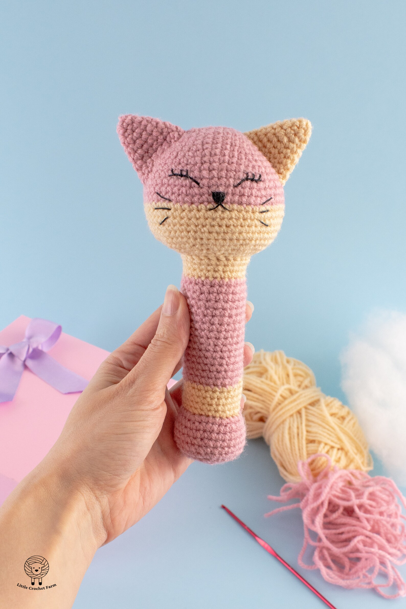 Cat Rattle Crochet Pattern Baby Toy DIY Newborn Rattle - Etsy