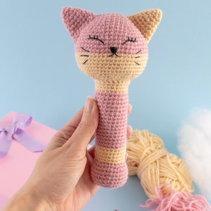 Cat Rattle Crochet Pattern | Baby Toy DIY | Newborn Rattle Amigurumi ...