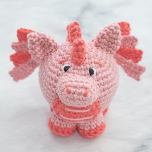 Mini Dragon Amigurumi Pattern. Chubby Dragon Crochet Pattern. Stuffed ...