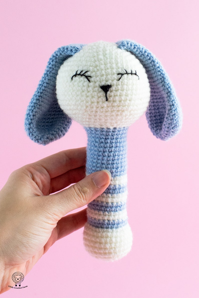 Bunny Crochet Rattle Toy Pattern. Amigurumi Animal Pattern. Crochet Toy ...