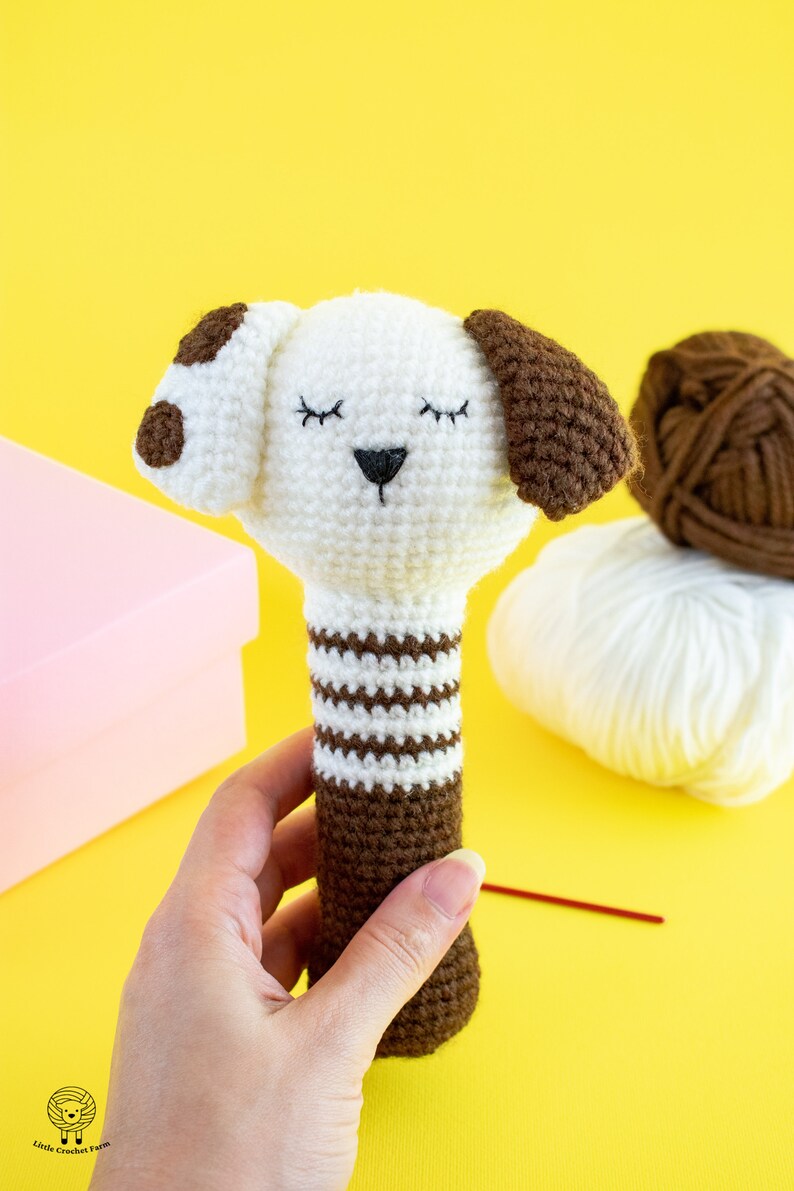 Dog Rattle Crochet Pattern Baby Toy DIY Newborn Rattle - Etsy