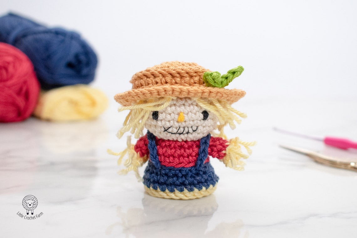 PDF Pattern & Video Tutorial: Mini Scarecrow Amigurumi Crochet Pattern ...