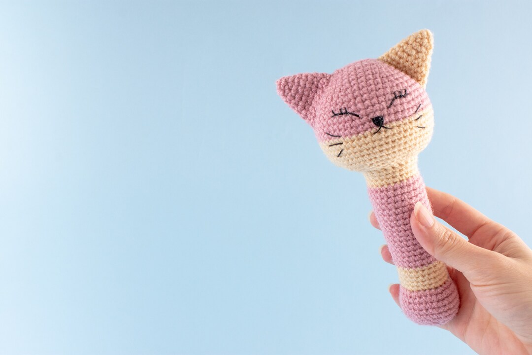 Cat Rattle Crochet Pattern | Baby Toy DIY | Newborn Rattle Amigurumi ...