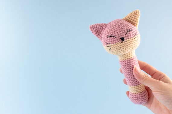 Cat Rattle Crochet Pattern Baby Toy DIY Newborn Rattle | Etsy