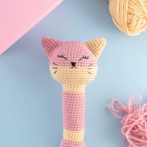 Cat Rattle Crochet Pattern | Baby Toy DIY | Newborn Rattle Amigurumi ...