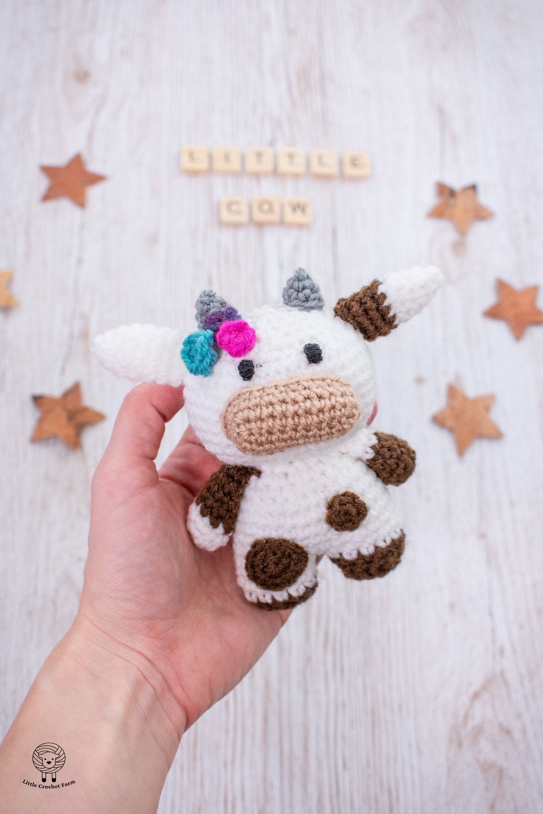 Mini Cow Amigurumi Pattern | Crochet Toy Cow Miniature PDF - Etsy