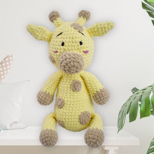 Crochet Plus Giraffe Amigurumi Pattern. Cuddle-size Giraffe Crochet Pattern. Stuffed Animals DIY ...