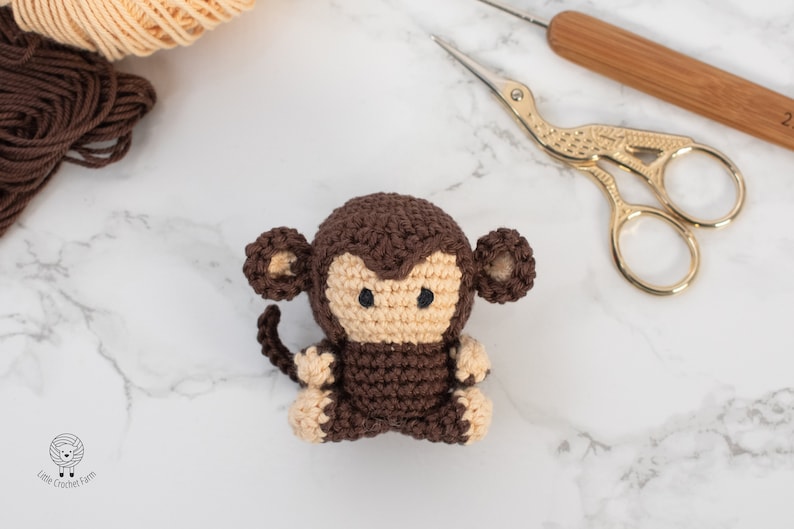 PDF Pattern & Video Tutorial: Little Monkey Amigurumi Crochet Pattern ...