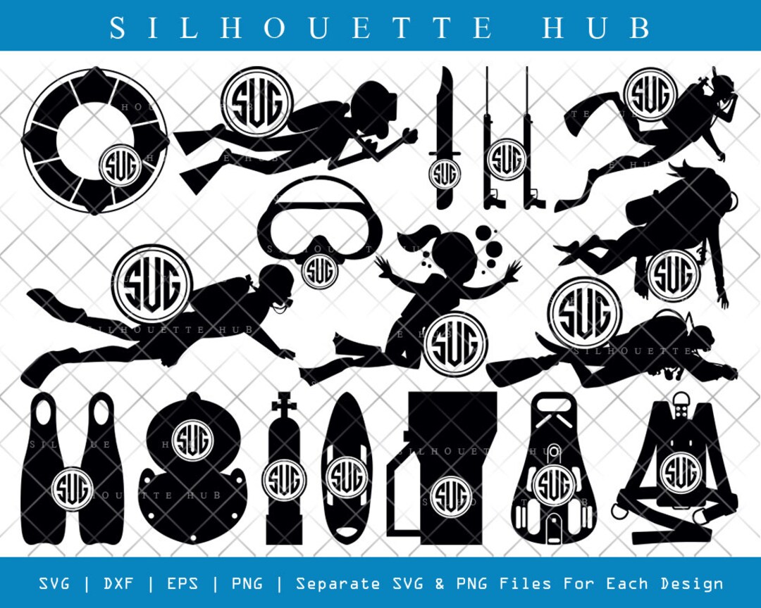 Divers Circle Monogram Divers SVG Scuba Diving Svg Scuba - Etsy