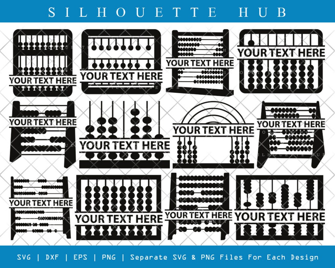 Abacus Split Monogram Abacus Silhouette Abacus SVG Cut - Etsy