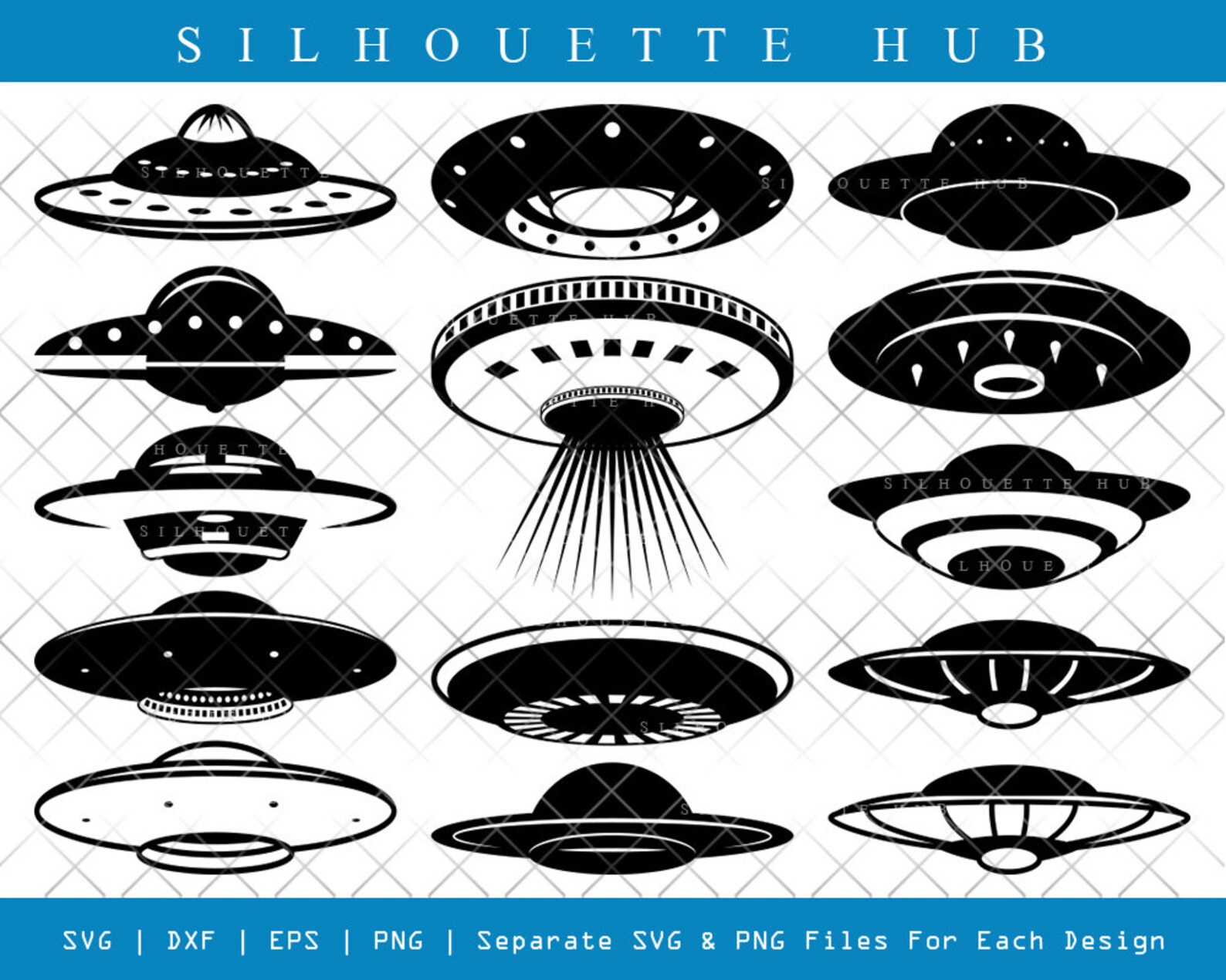 UFO Silhouette UFO Svg Cut File Alien Ship Svg Flying | Etsy