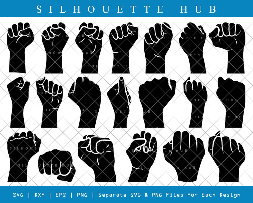 Raised Fist SVG, Hands Silhouette, Generation Hands Svg, Power Fist Svg ...