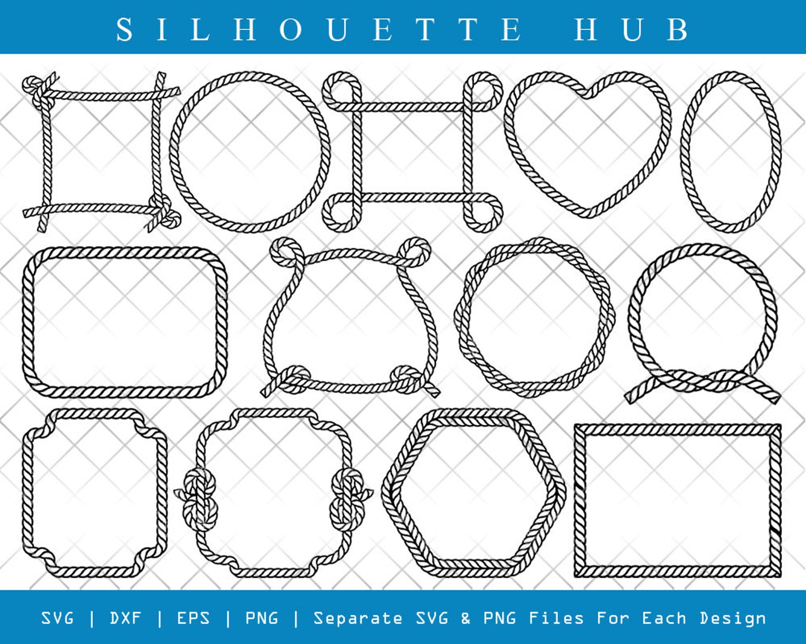 Rope Frame SVG Cut Files Rope Silhouette Rope Border Svg - Etsy