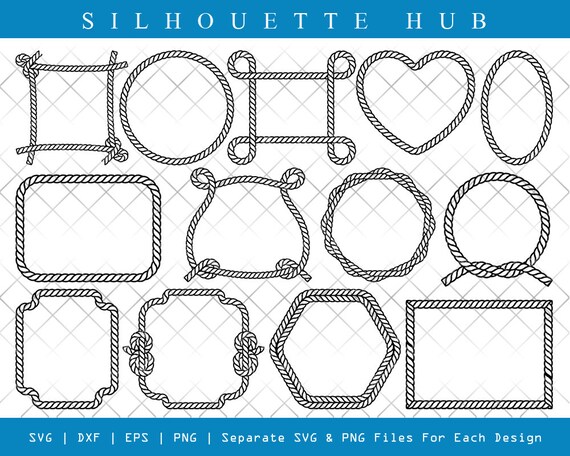Rope Frame SVG Cut Files Rope Silhouette Rope Border Svg - Etsy Canada