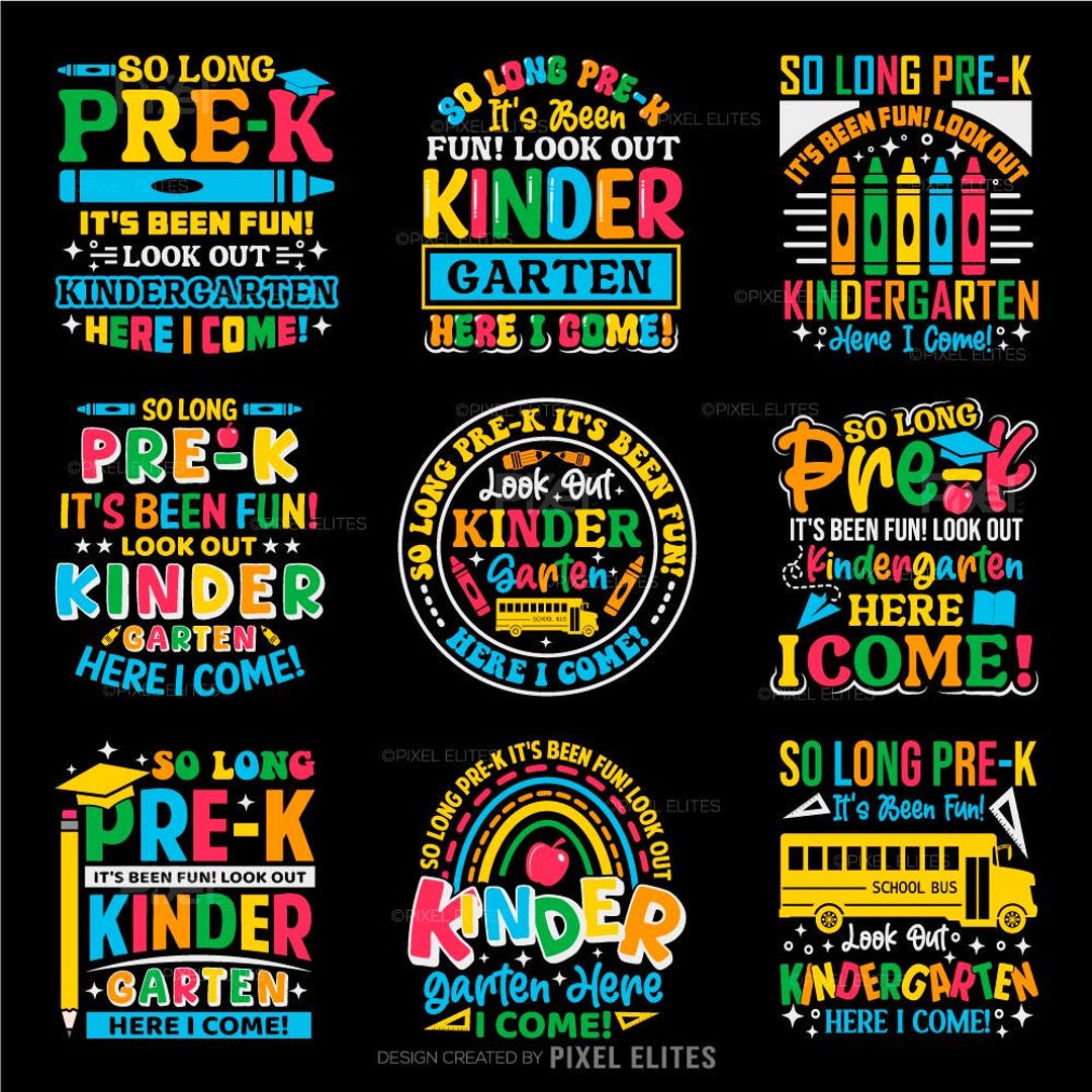 So Long Pre-k Its Been Fun Lookout Kindergarten SVG Cut File Bundle ...