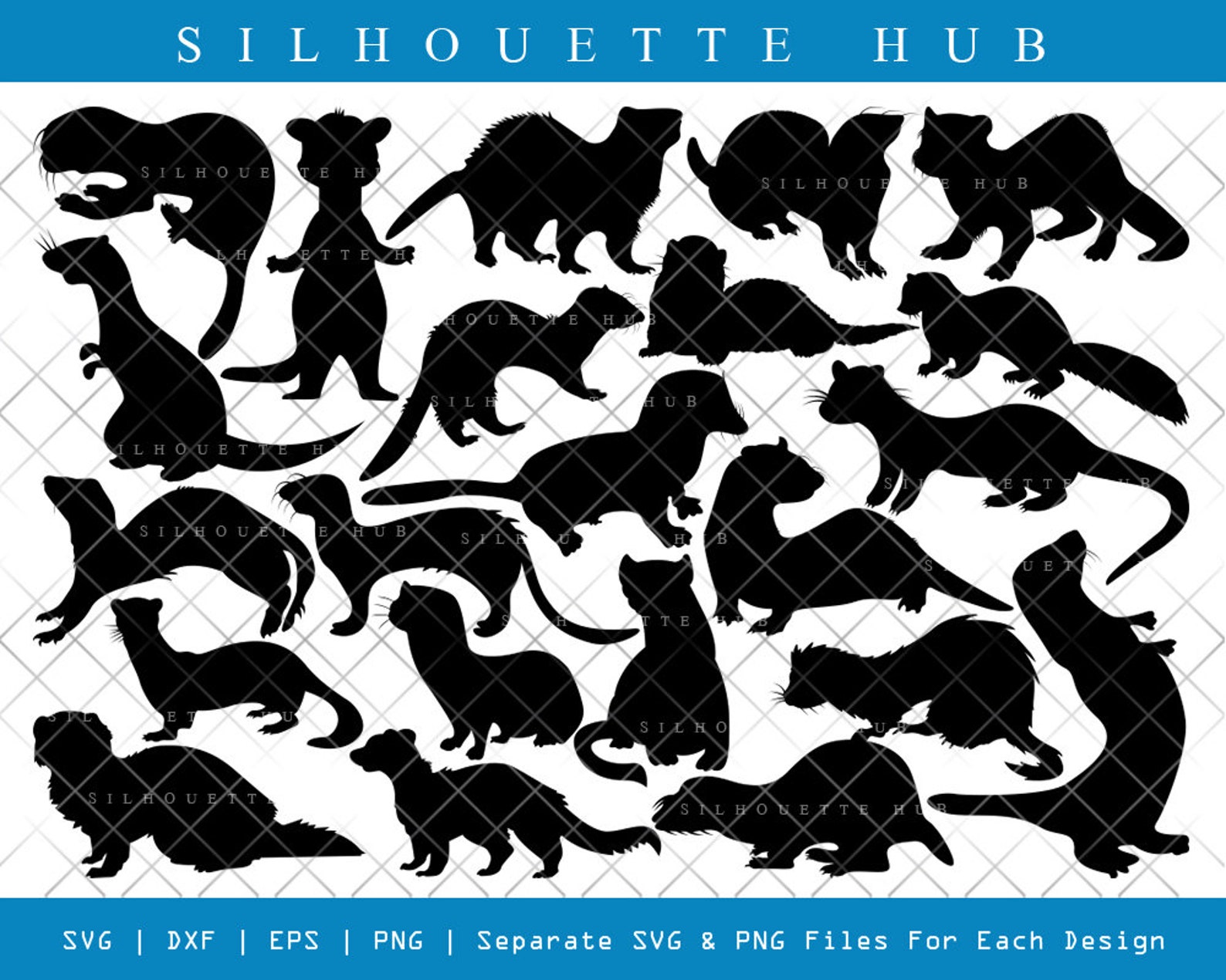 Ferret SVG Cut Files Ferret Silhouette Weasel Svg Animel - Etsy