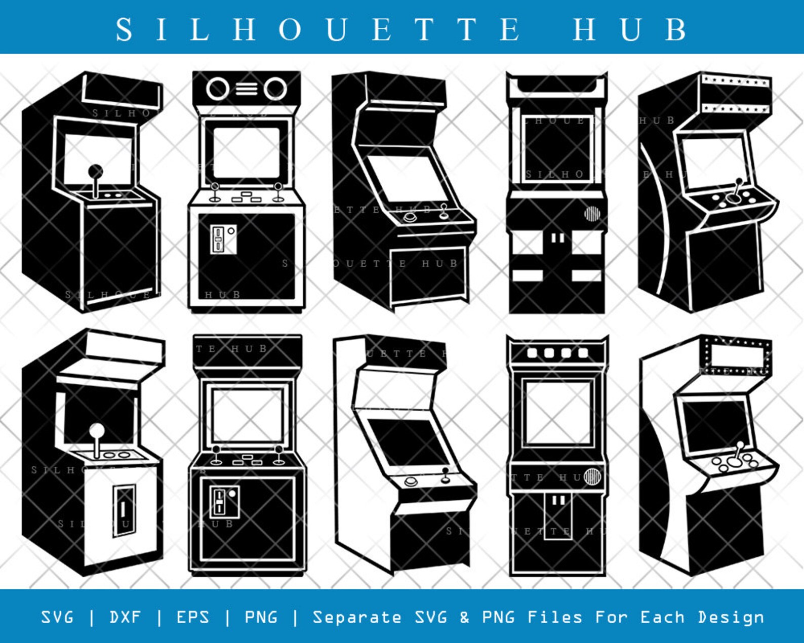 Arcade SVG Cut Files Arcade Silhouette Sketch Same Machine | Etsy Hong Kong