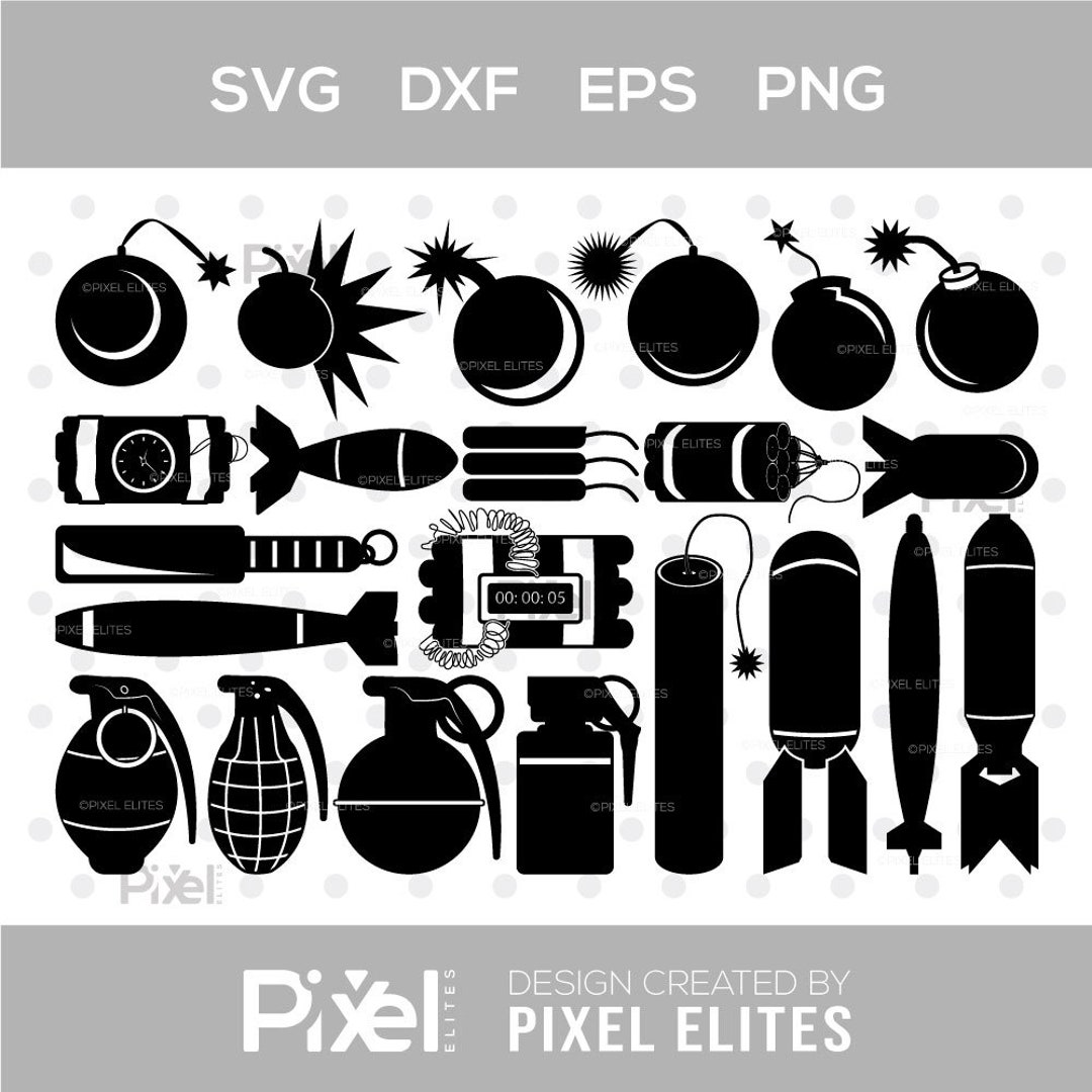 Bomb SVG, Bomb Silhouette, Rocket Svg, Cocktel Bomb Svg, Airplane Bomb ...