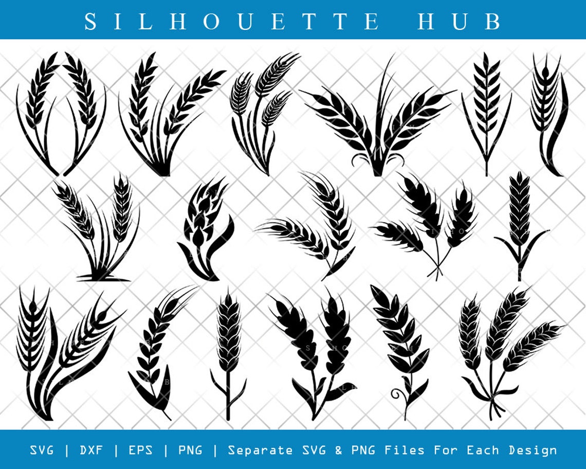 Wheat SVG Cut Files Wheat Silhouette Grain Svg Barley - Etsy Canada
