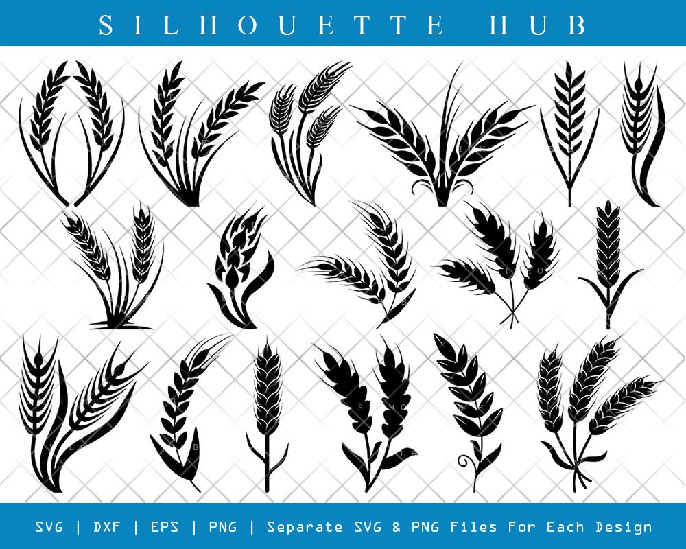 Wheat SVG Cut Files Wheat Silhouette Grain Svg Barley - Etsy Canada