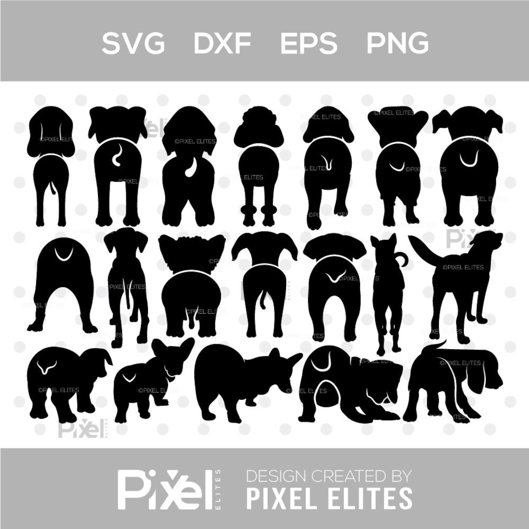 Dog Butt SVG, Dog Butt Silhouette, Dog Svg, Dog Lover Svg, Dog Shape ...