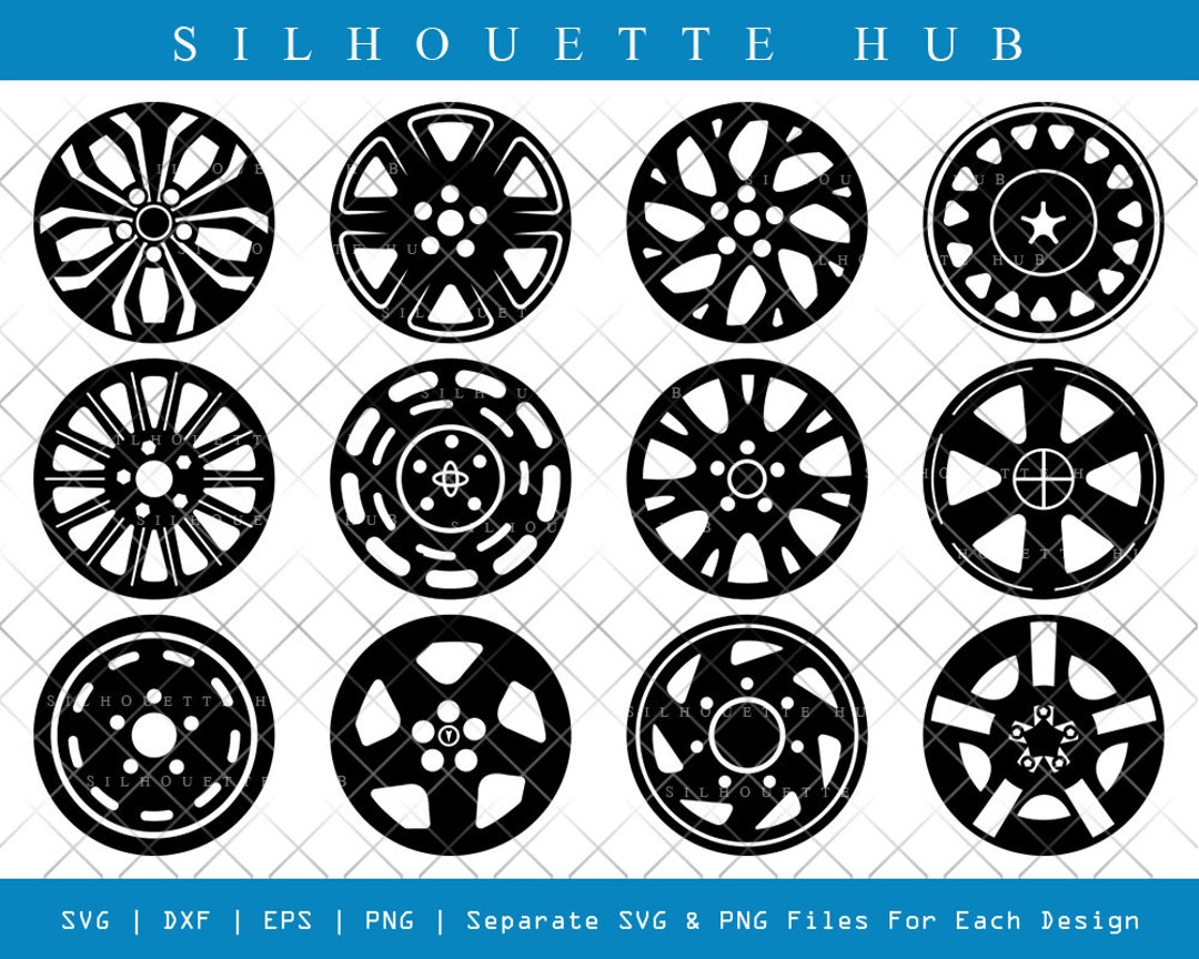 Wheel Hubcap Silhouette Wheel Hubcap Svg Cut File (Download Now) - Etsy