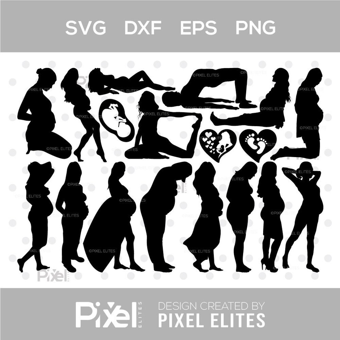 Pregnant Woman Svg Cut Files Pregnant Woman Silhouette Pregnant Lady