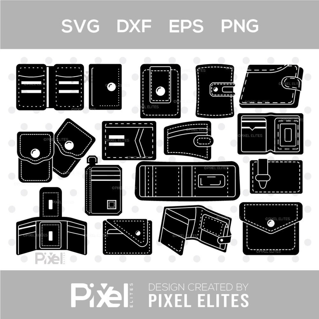 Pocket Wallet SVG Cut File Bundle for Silhouette – Male Leather Wallet ...