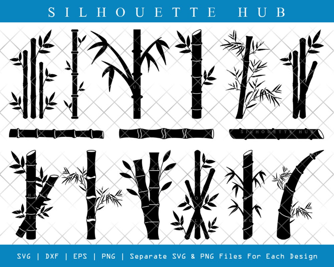Bamboo SVG Cut Files Bamboo Silhouette Plant Svg Bamboo - Etsy