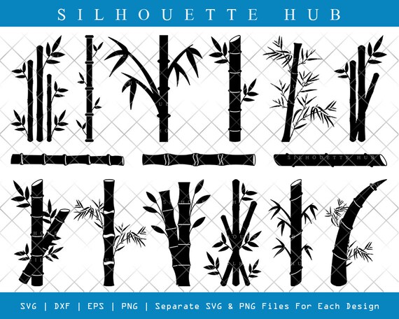 Bamboo SVG Cut Files Bamboo Silhouette Plant Svg Bamboo | Etsy