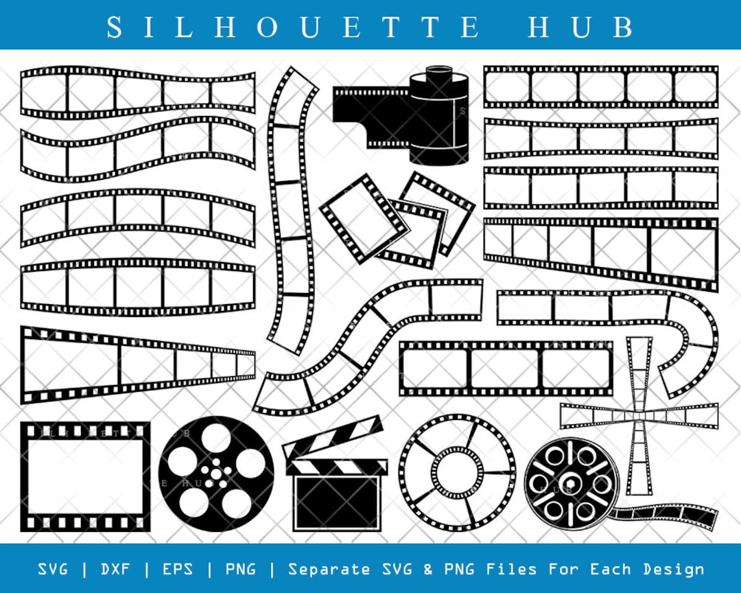 Film Strip SVG, Movie Silhouette, Film Svg, Film Reel Svg ...