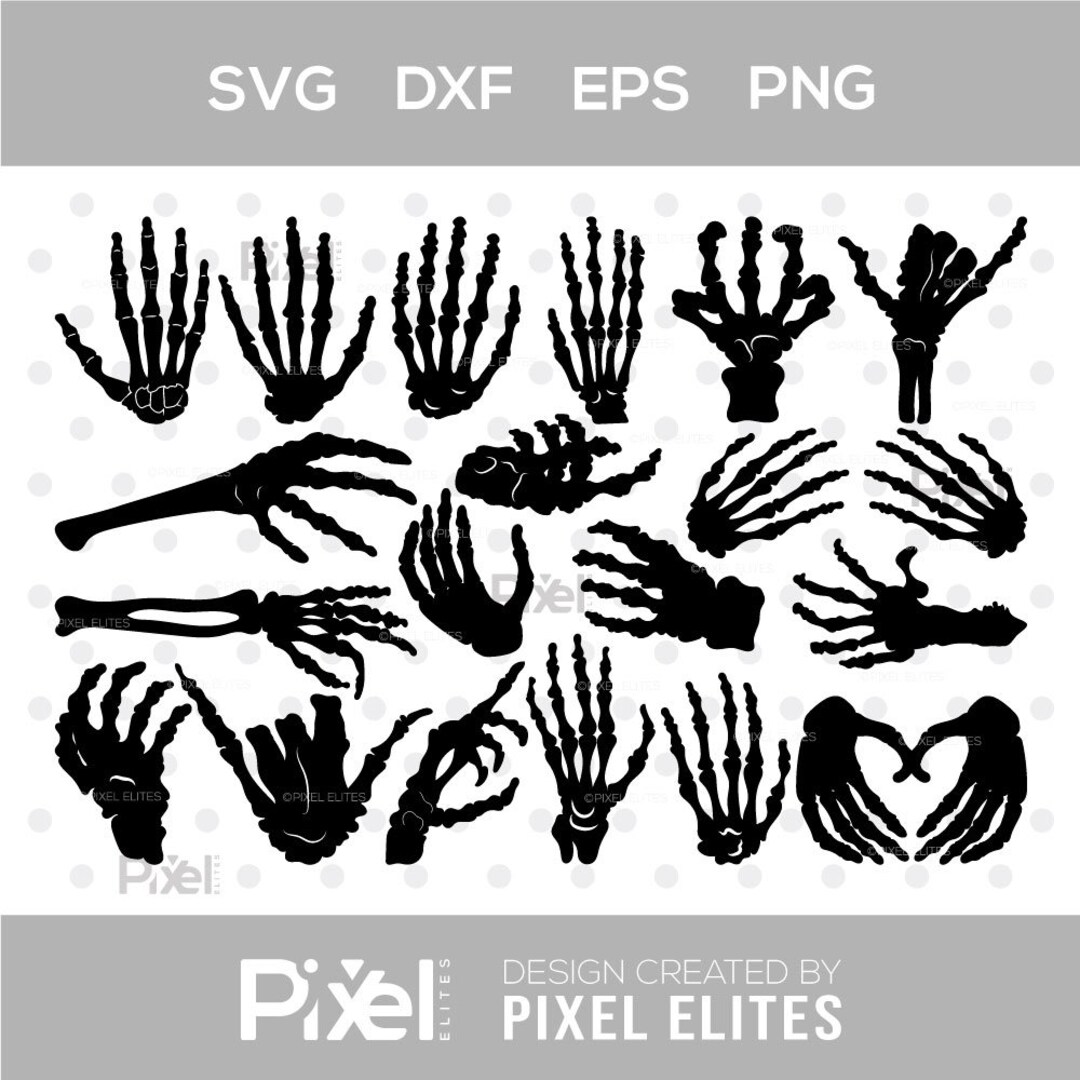 Skeleton Hand SVG Cut Files Skeleton Hand Silhouette Skeleton Svg ...