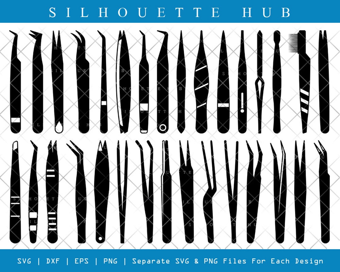 Tweezers Silhouette Svg Cricut Cut Files Png Bundle - Etsy