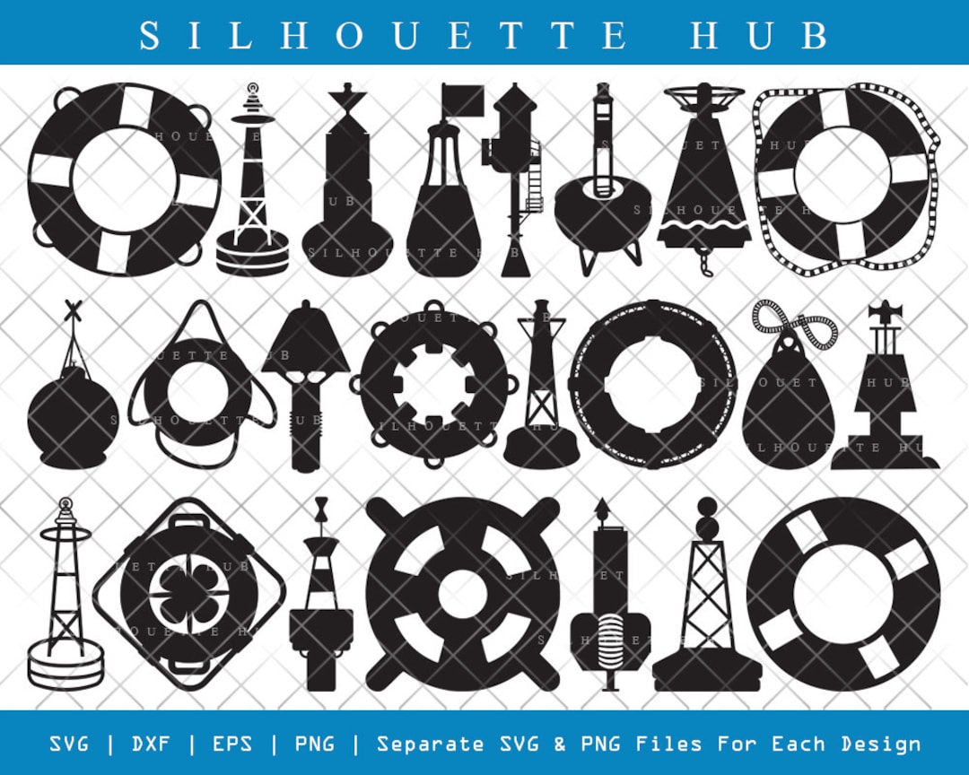 Nautical Buoy SVG Nautical Buoy Silhouette Life Ring - Etsy