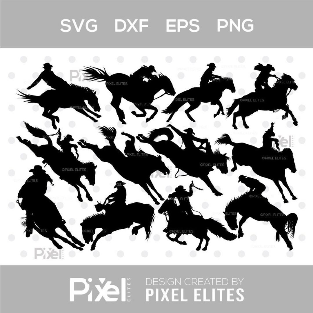 Rodeo SVG Cut Files Rodeo Silhouette Bull Rider Svg Horse Svg Rodeo ...