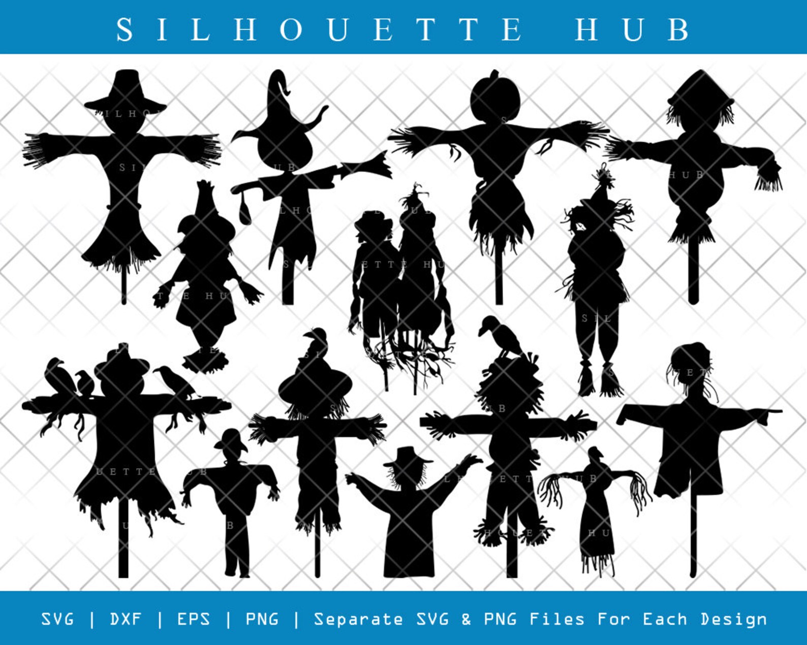 Scarecrow SVG Cut Files Scarecrow Silhouette Farm Svg | Etsy