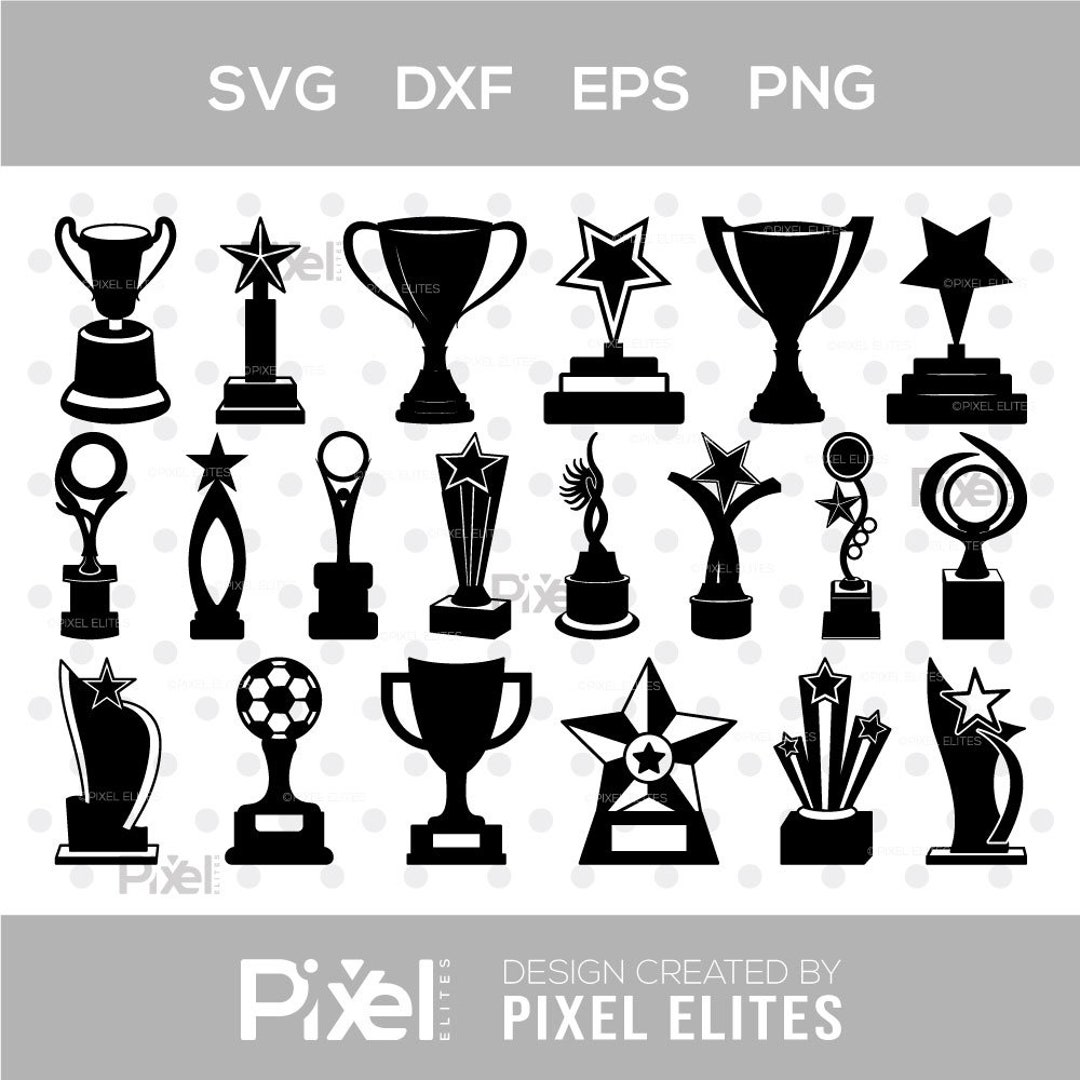 Award Trophies SVG, Award Trophy Silhouette, Award Svg, Champion Svg ...