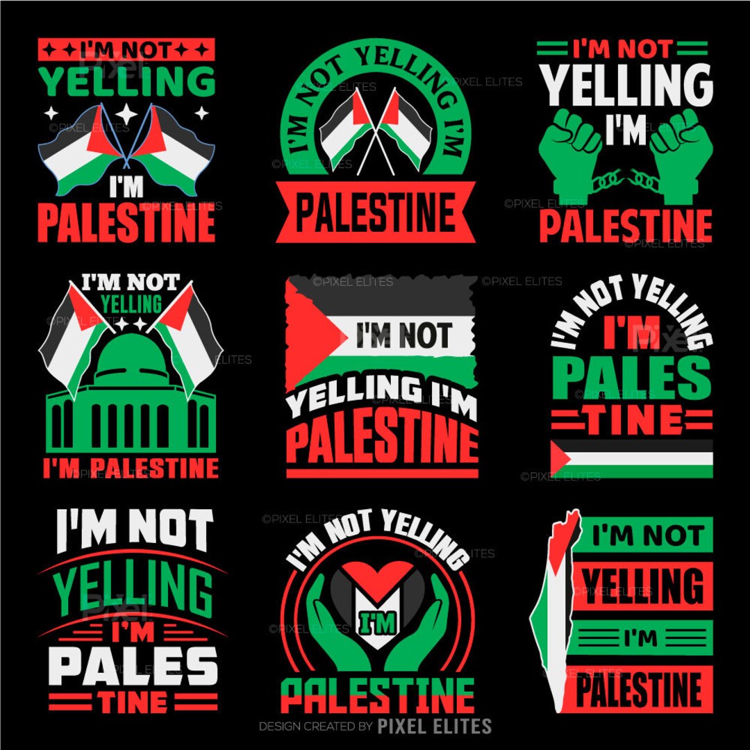 Im Not Yelling Im Palestine SVG Free Palestine Tshirt Bundle Palestine ...