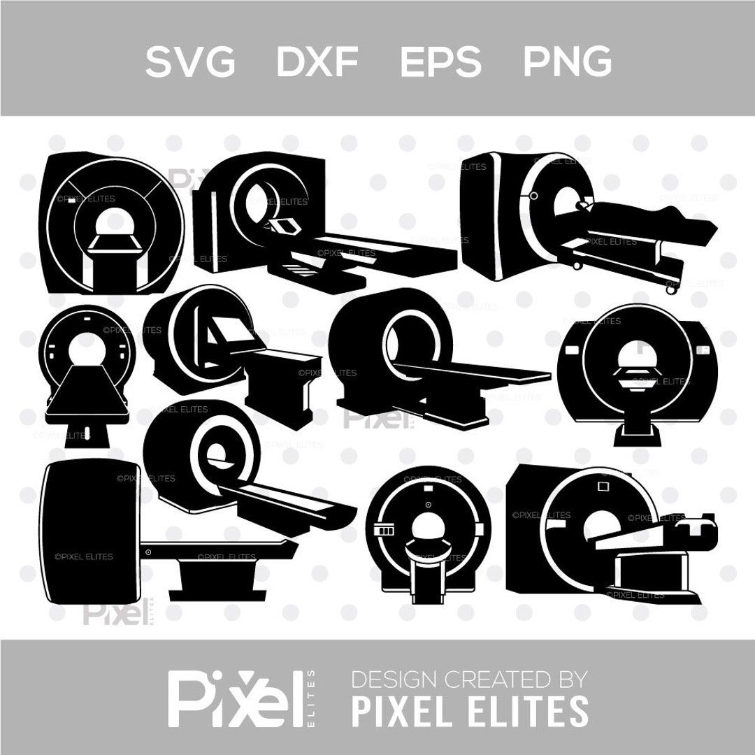 MRI Machine Silhouette X-ray Machine Svg Cricut Cut Files Png Bundle ...