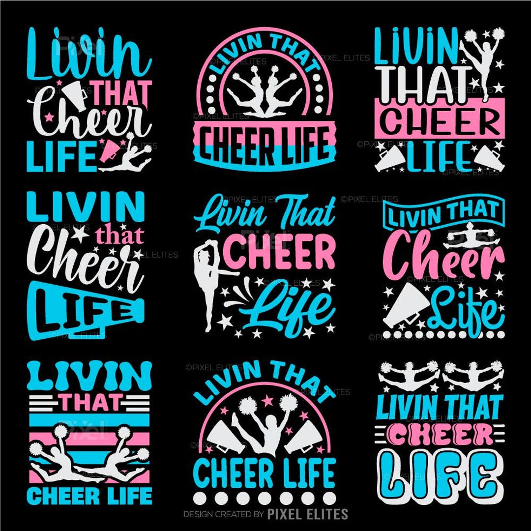 Livin That Cheer Life SVG Cheerleading Cheer Life Bundle Cheer Team ...