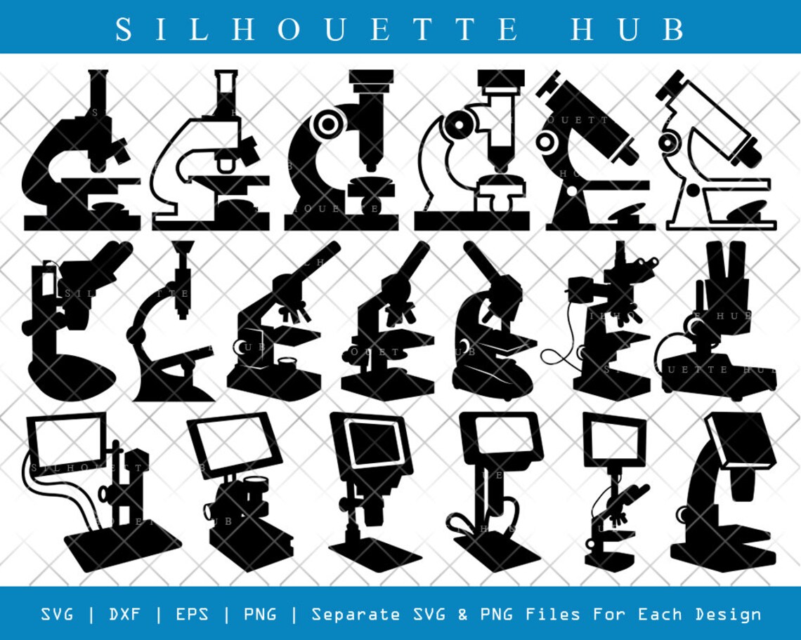 Microscope SVG Cut Files Microscope Silhouette Lab Tool - Etsy