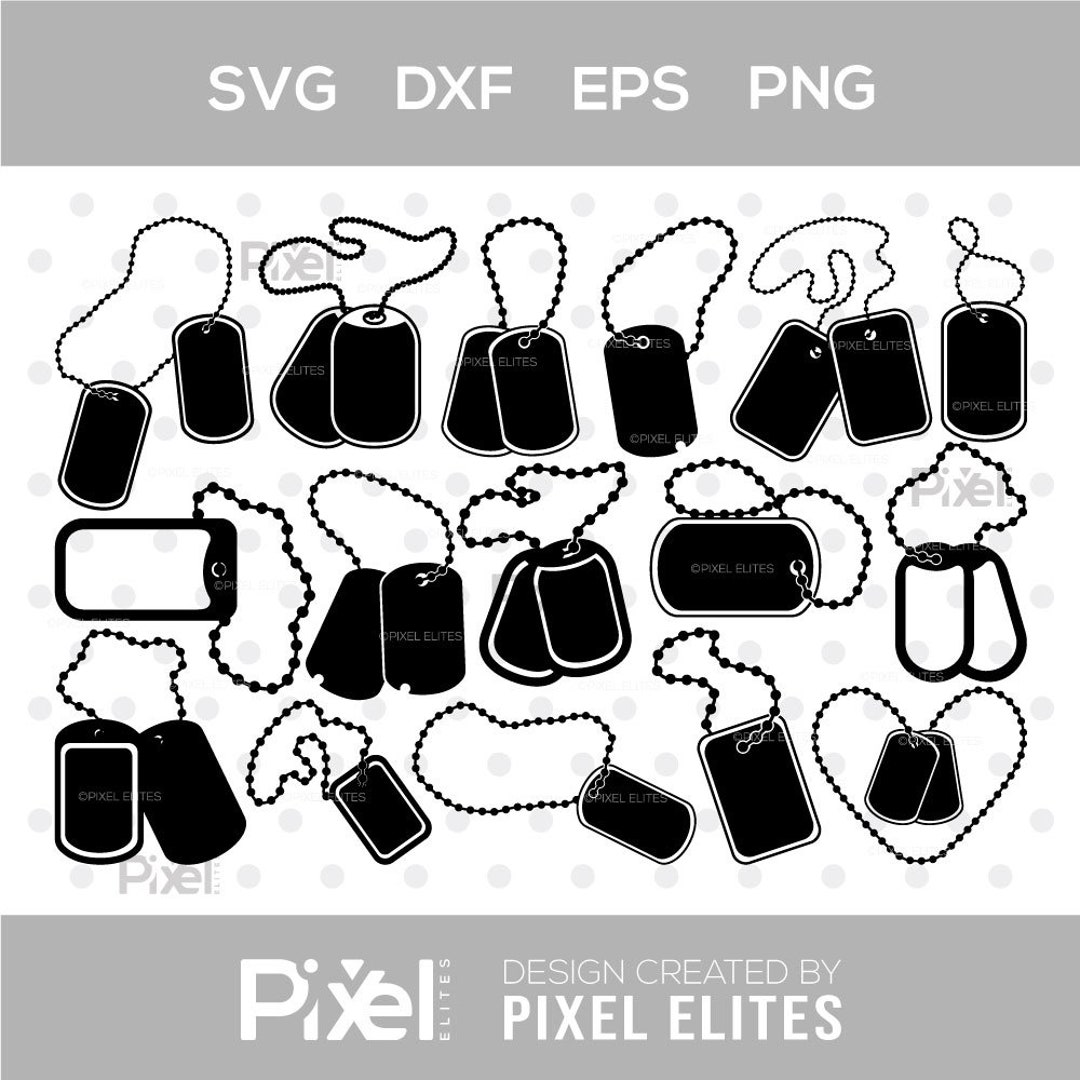 Military Dog Tags SVG Cut File Bundle - Printable Designs for ...
