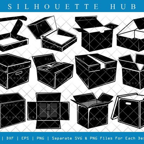 Cardboard Box Silhouette Package Svg Rectangle Box Svg Cardboard Box ...