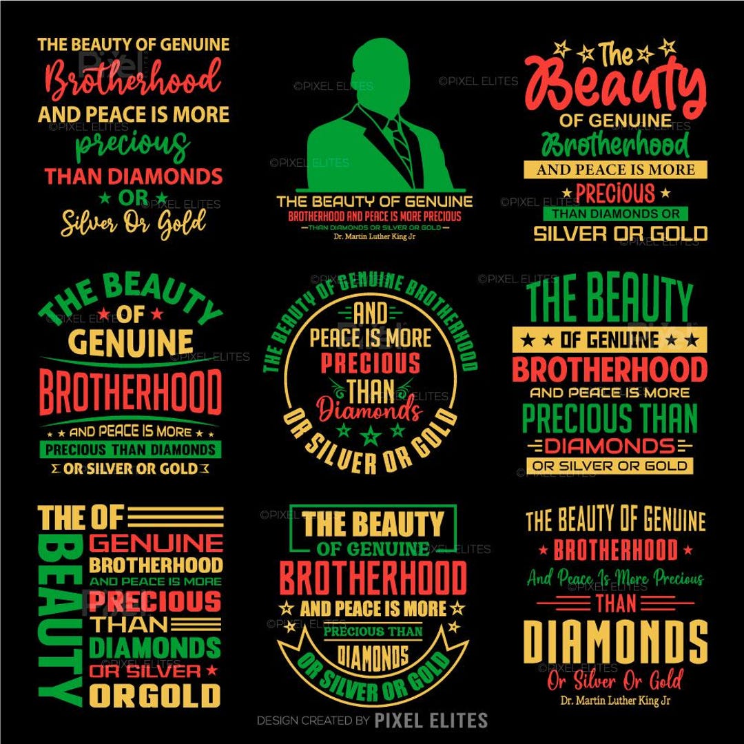 The Beauty of Brotherhood & Peace SVG Cut File MLK Quote T-shirt Design ...
