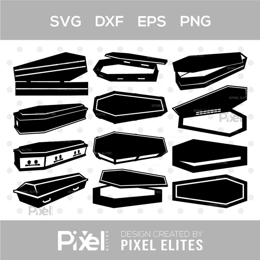 Coffin SVG Cut File Bundle for Silhouette & Cricut Creepy Coffin, Tomb ...